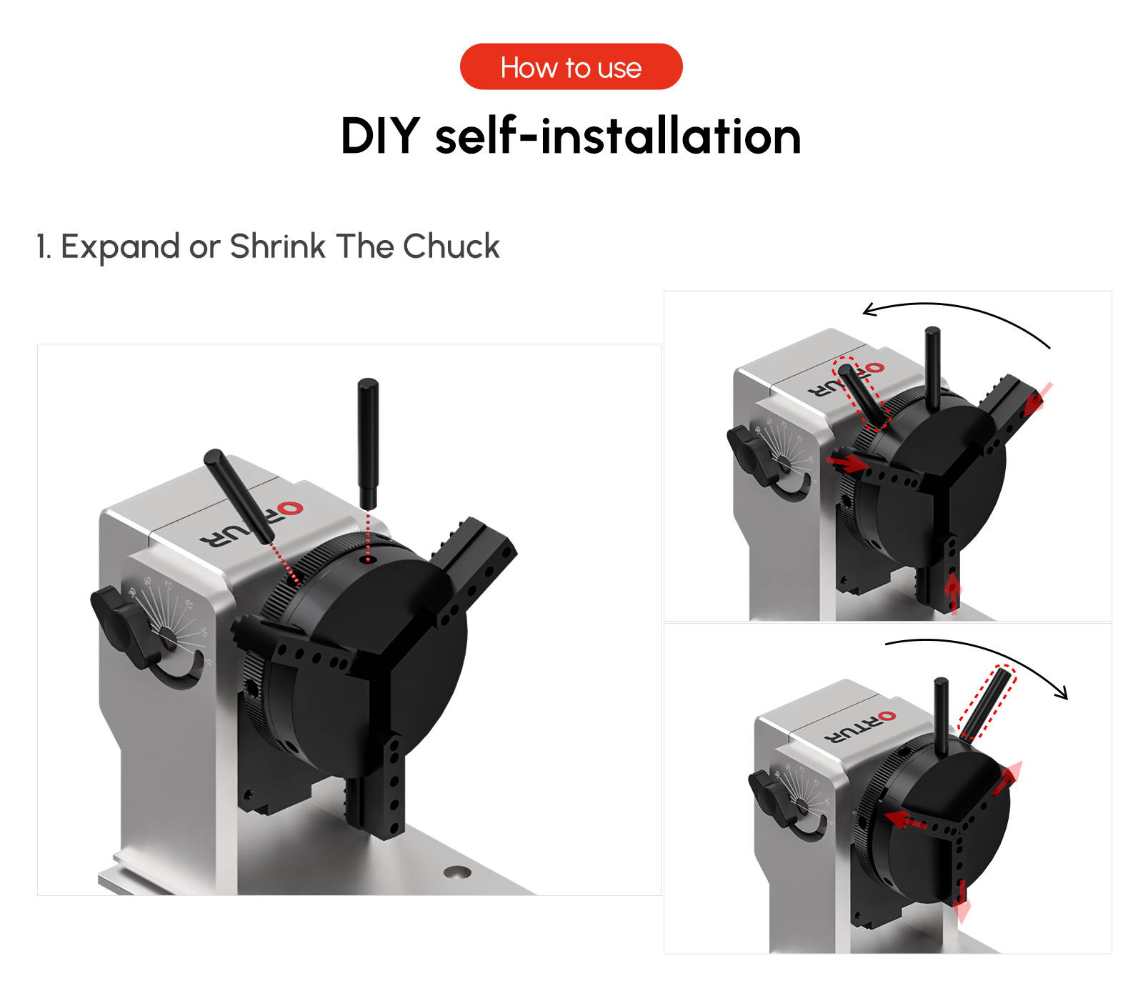 Ortur Y Axis Rotary Chuck For Laser Engraver Ortur Sinismall Laser