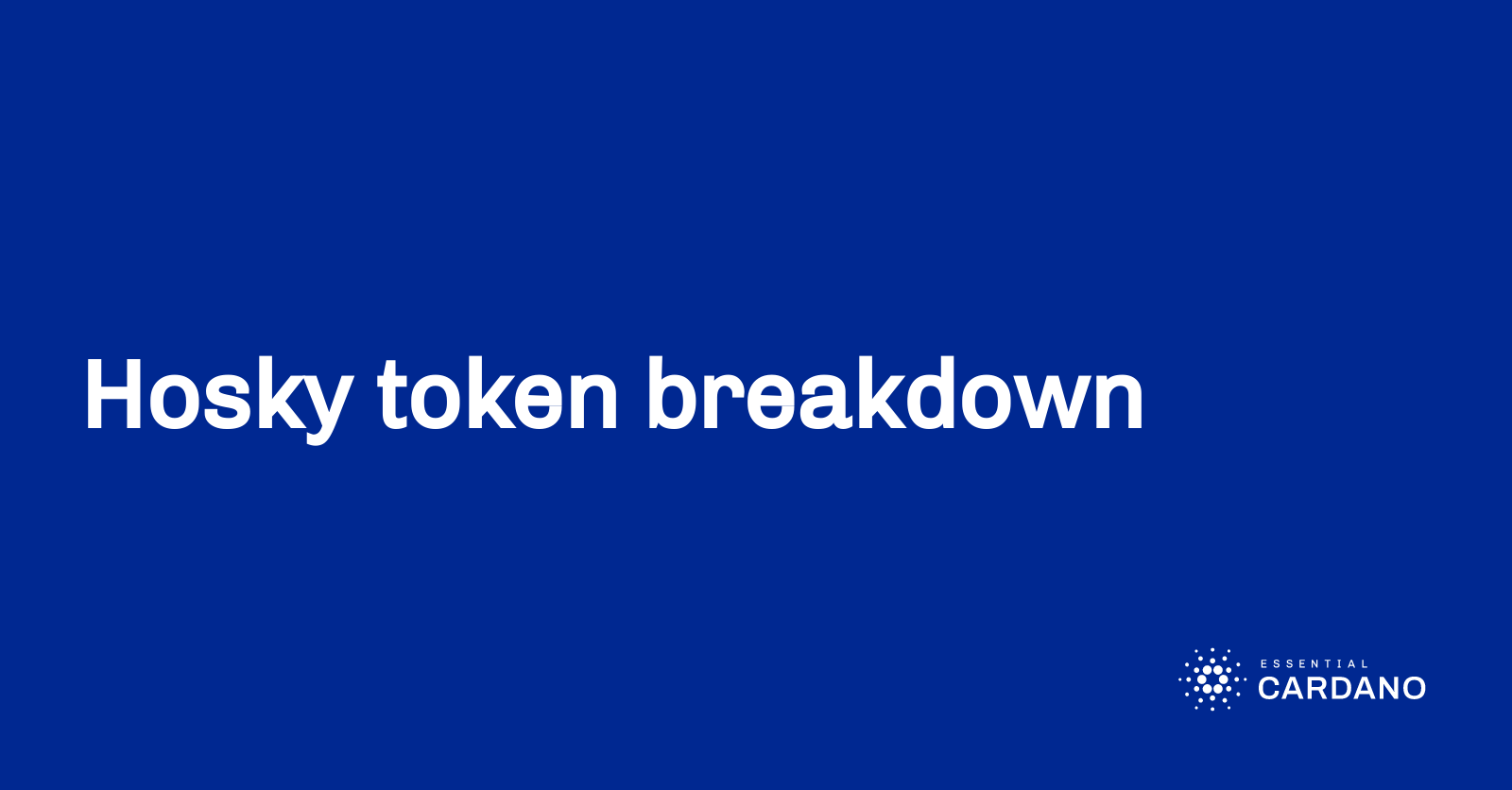 Hosky token breakdown | Essential Cardano Hosky token breakdown | Essential Cardano