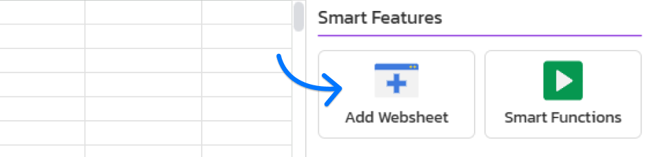 Add Websheet to your Spreadsheets