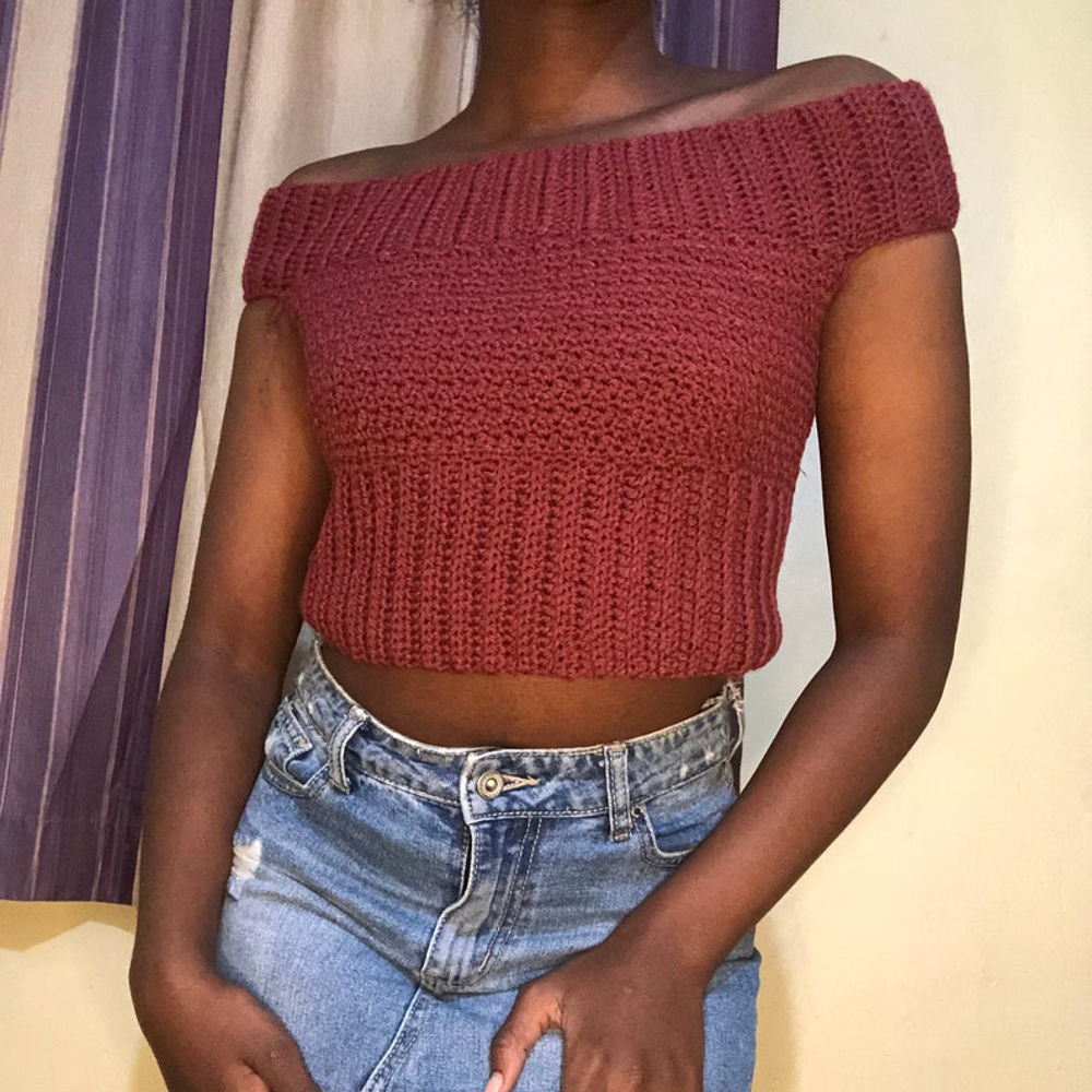 Easy Offshoulder Crochet Top crochet pattern
