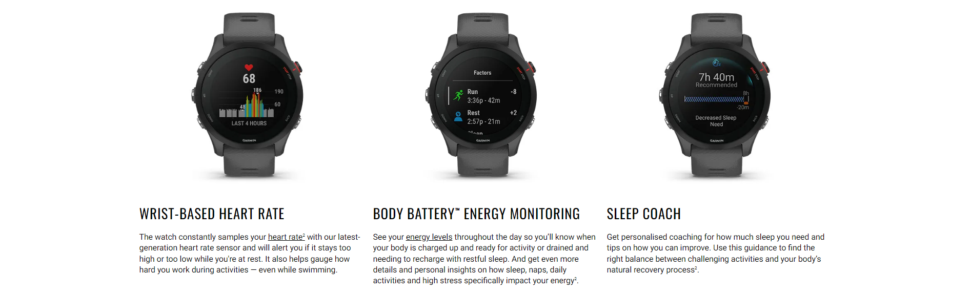 Garmin Forerunner 255, Slate Grey - HiFiCorp