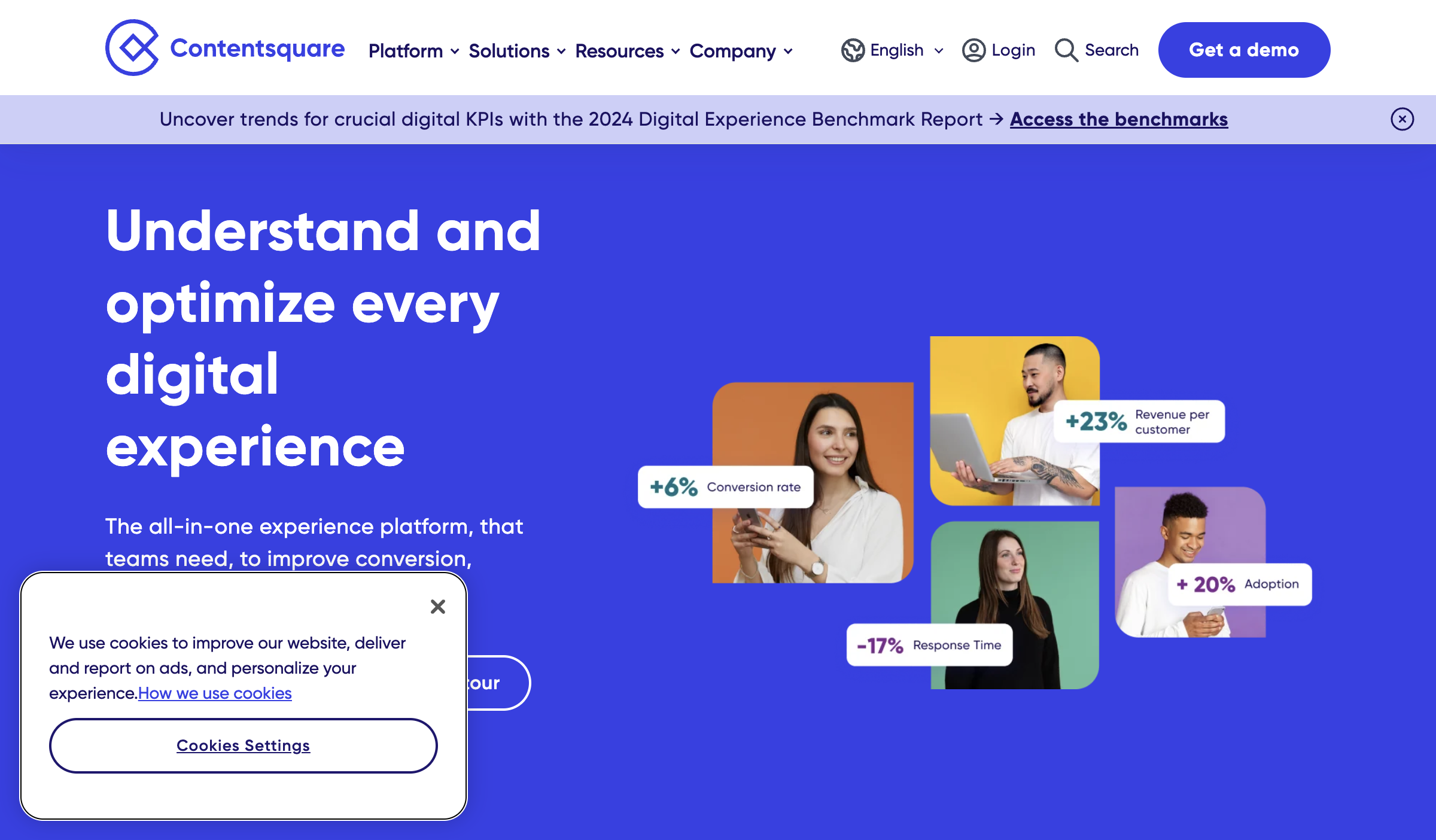 Screenshot of Content Square Homepage