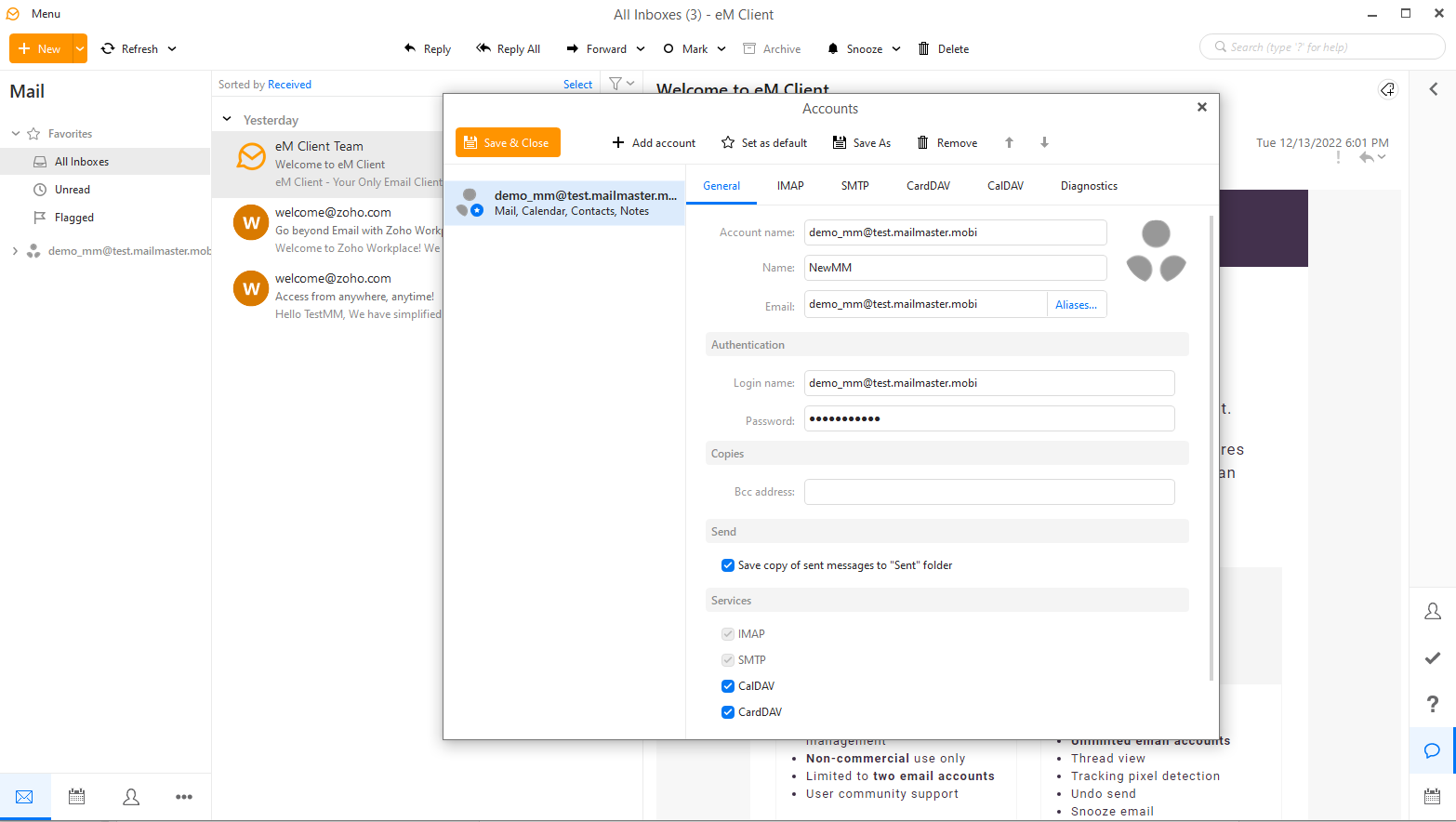 การเพิ่มบัญชี Zoho Mail & Workplace