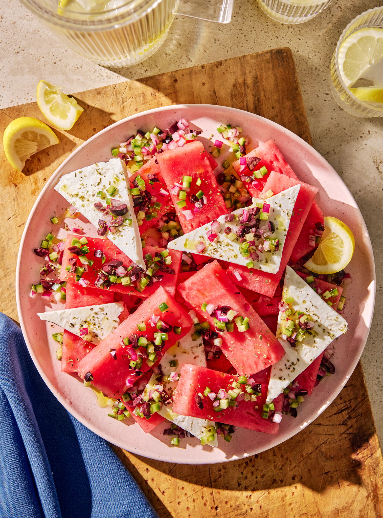 Salade de melon d’eau à la feta et aux olives | RICARDO