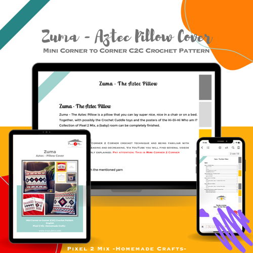 Zuma - The Aztec Pillow Cover - Mini Corner to Corner C2C Crochet ...