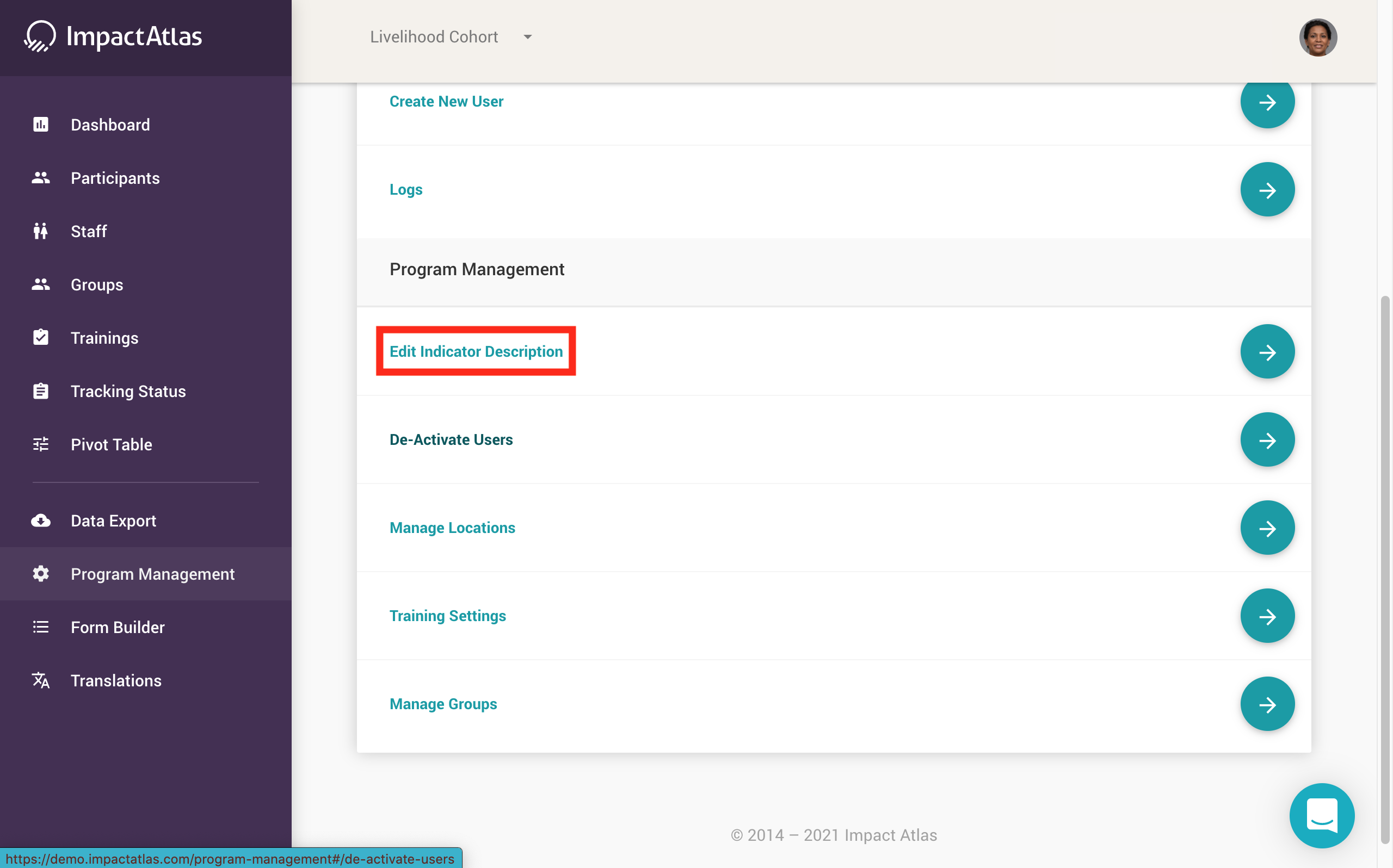 How to Edit Indicator Descriptions
