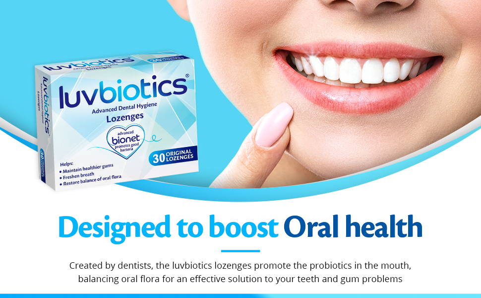 Luv Biotics Original Mint Lozenges with Oral Probiotics, Xylitol & Alo