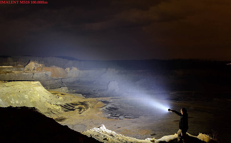 IMALENT MS18 the Brightest Flashlight 100000 lumens 1350 meters throw