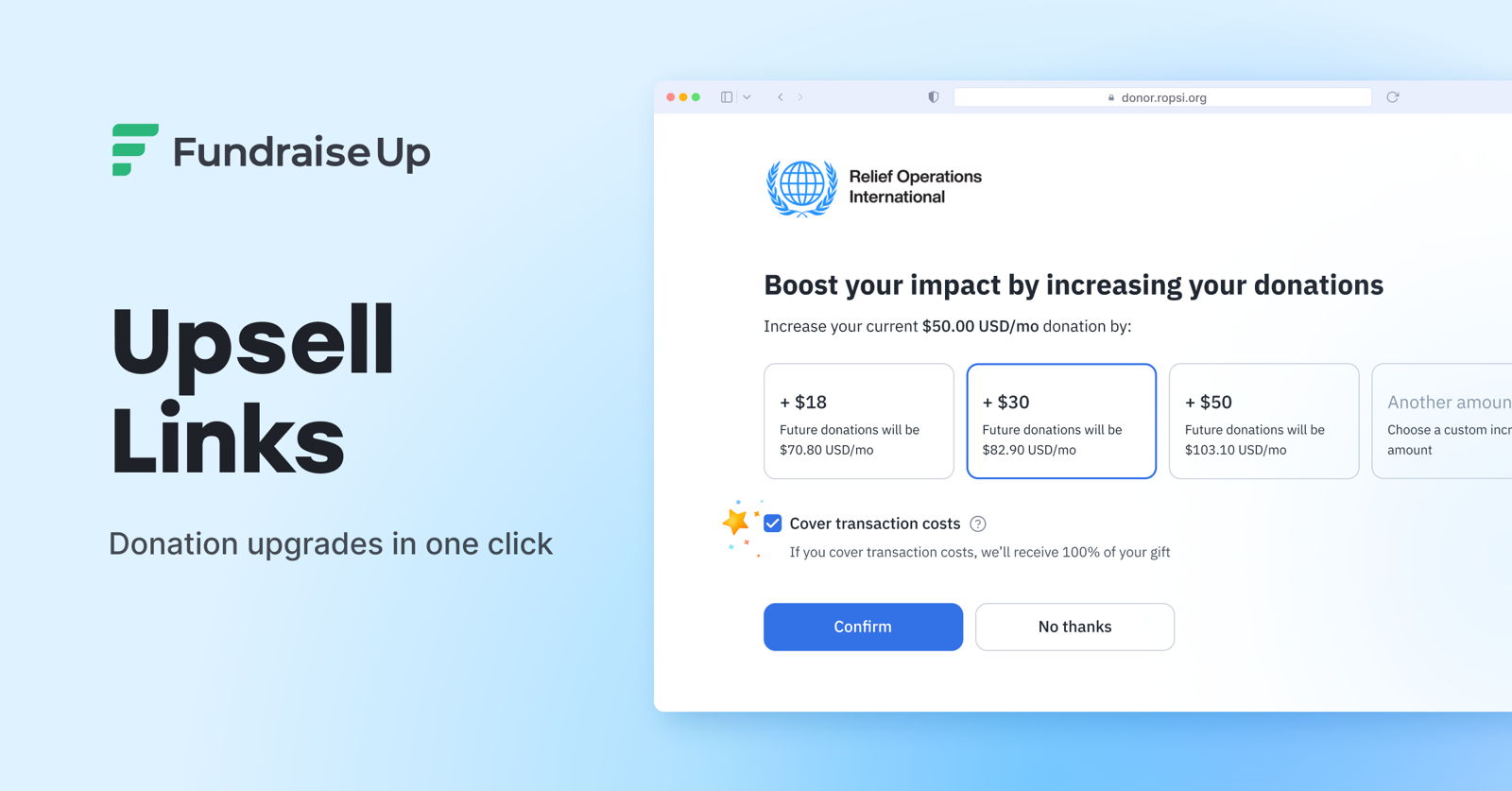 More donations with just 1 click using Upgrade Links | Fundraise Up Blog
