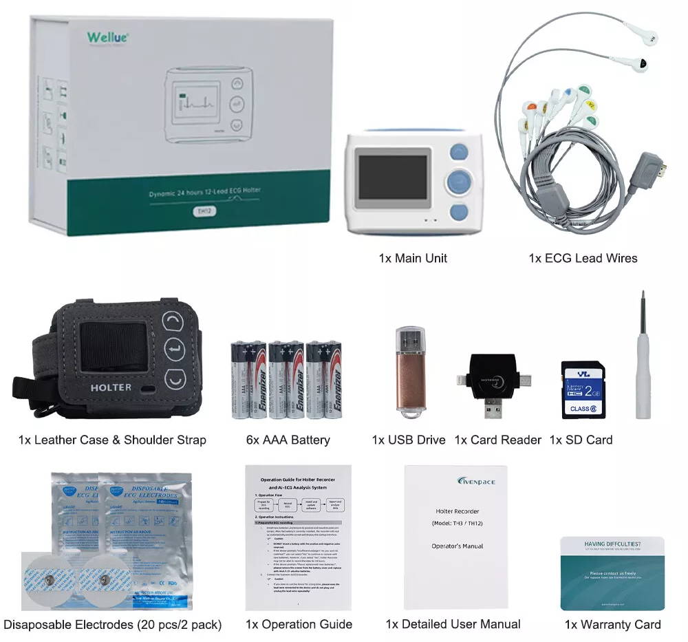 Wellue 12-Lead ECG Holter Monitor – Checkme