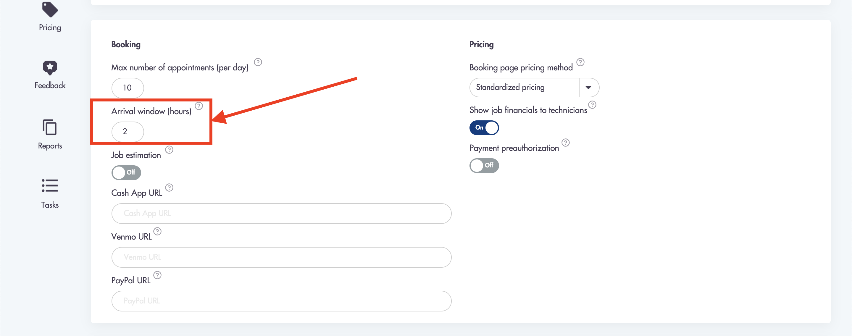 How to set up and edit your arrival time options