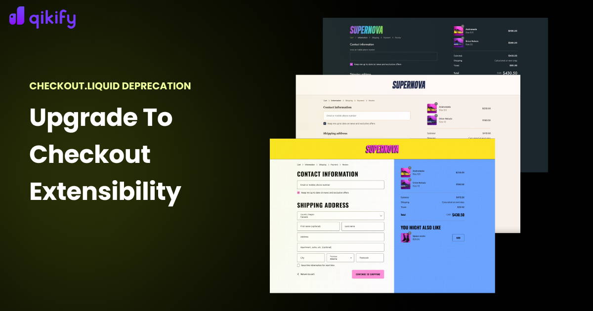 Qikify Checkout Extensibility Upgrade Free Service