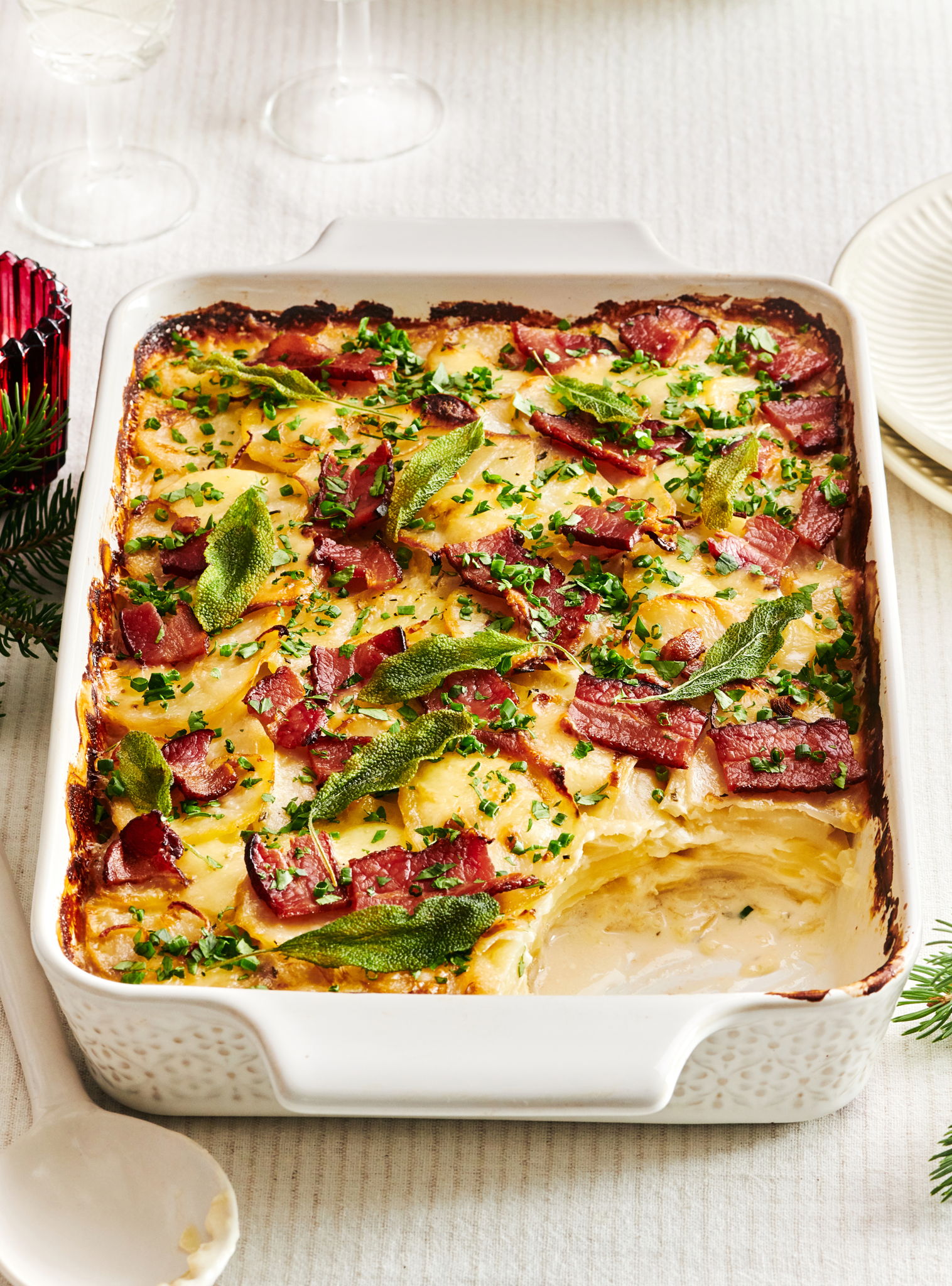 Gratin de pommes de terre aux herbes et au bacon | RICARDO