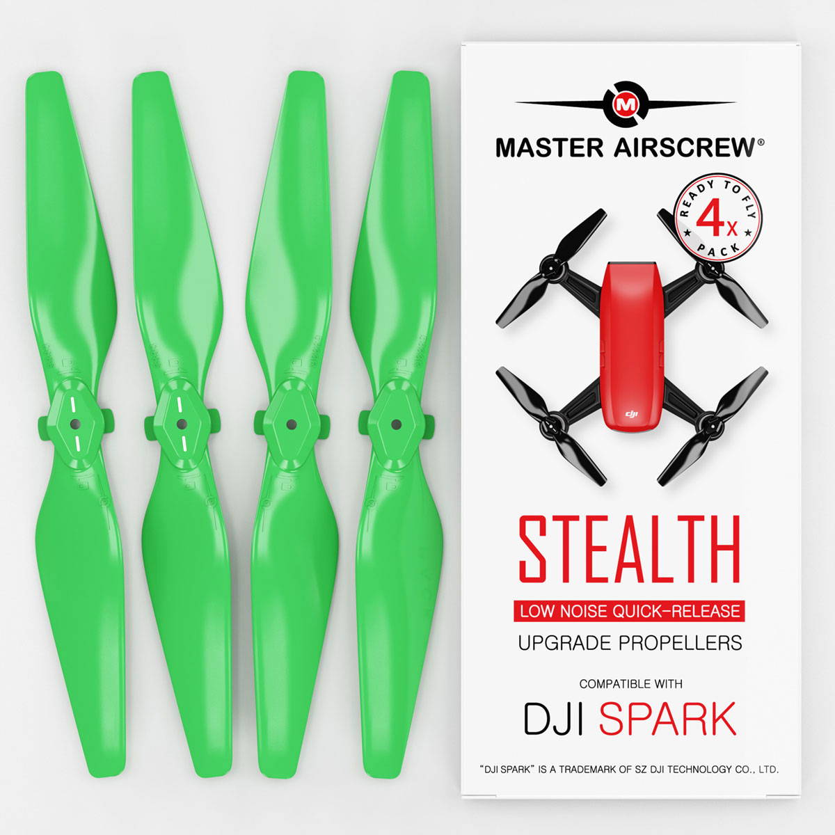 DJI Spark Low-Noise STEALTH Upgrade Propellers - x4 BLACK - Master Airscrew