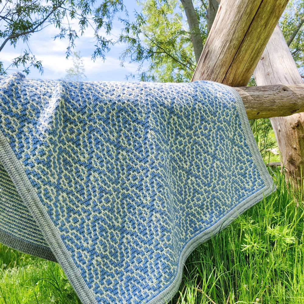 Blue Arabesque Blanket