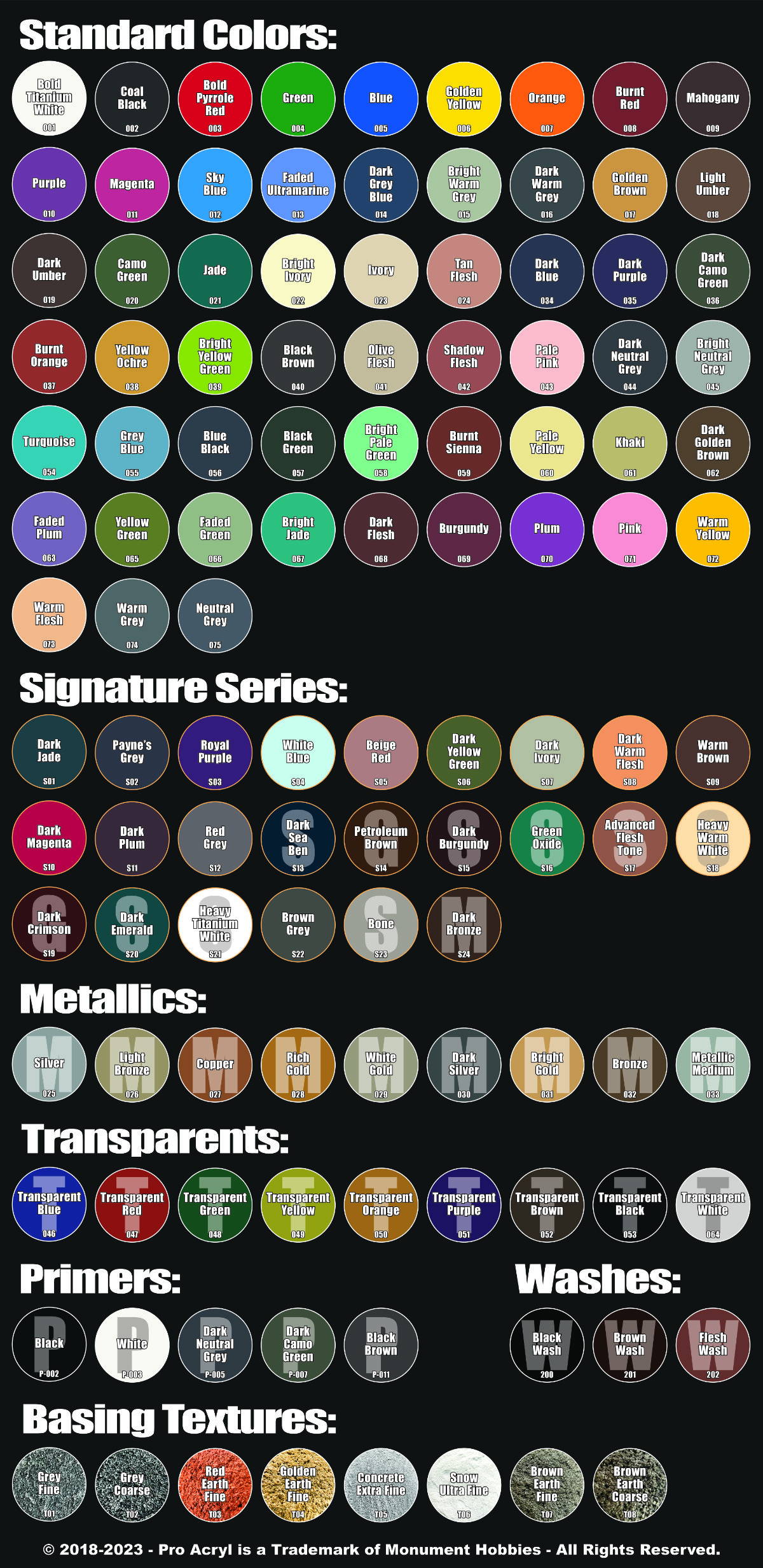 Our Paint Colors | Monument Hobbies| Monument Hobbies
