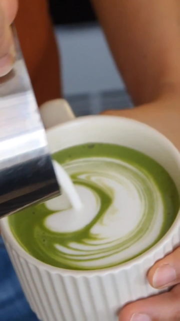 Winged Heart Matcha Latte Art