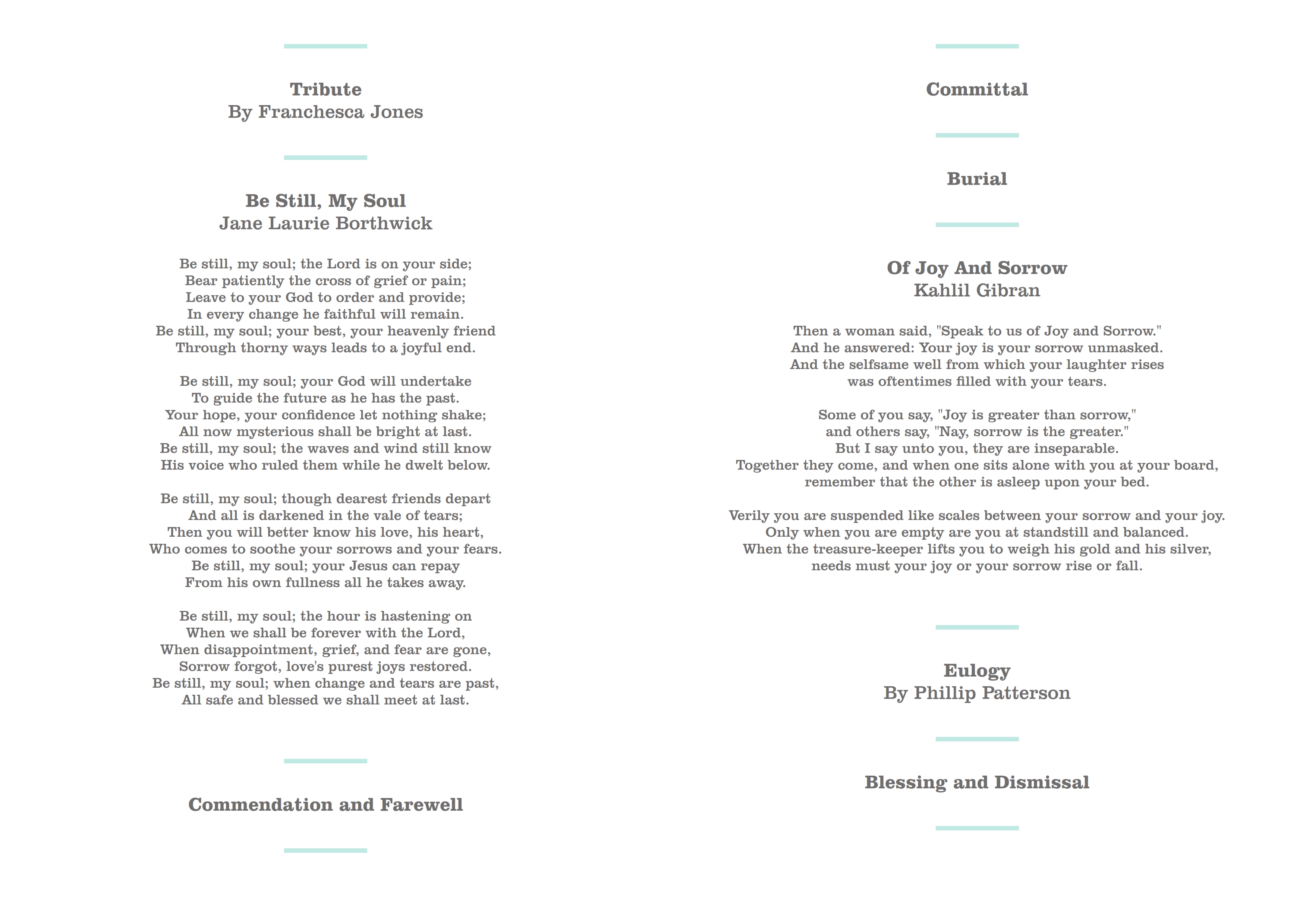 Funeral Order Of Service Template Pdf Rafa