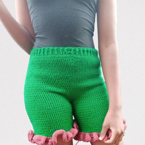 Easy Crochet Ruffle Shorts, Crochet shorts pattern,