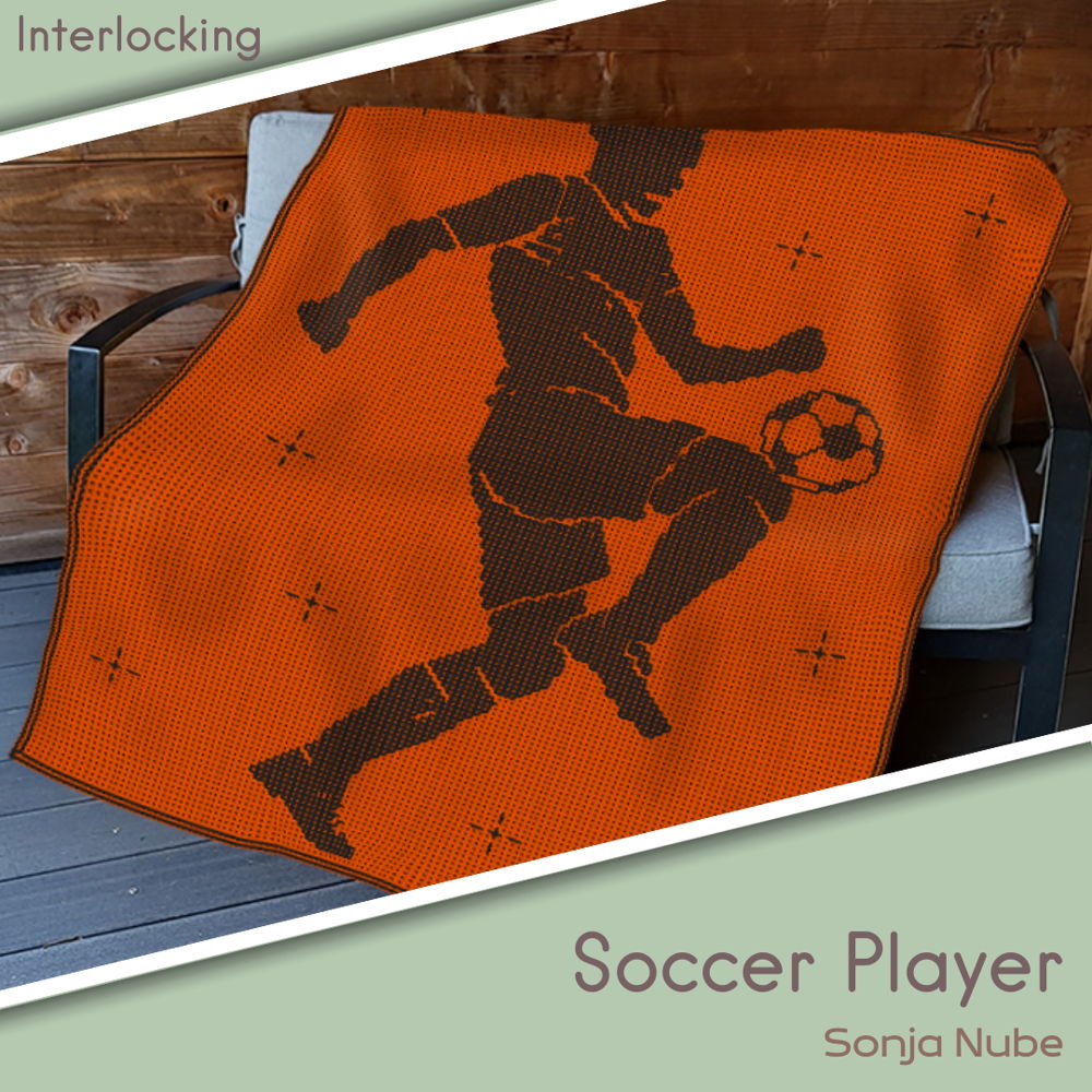 Football Player Blanket - Interlocking Crochet Technique