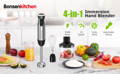 Bonsenkitchen Stainless Steel Immersion Hand Blender