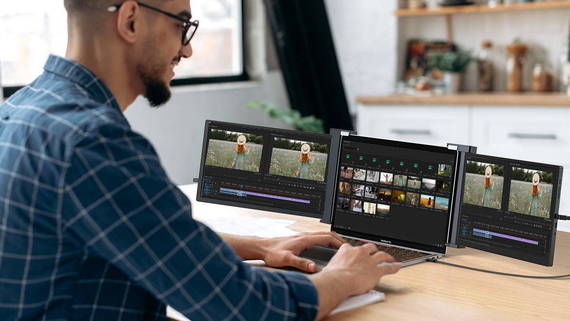 Ecran PC Uperfect Moniteur portable double écran Full HD de 14 pouces ...