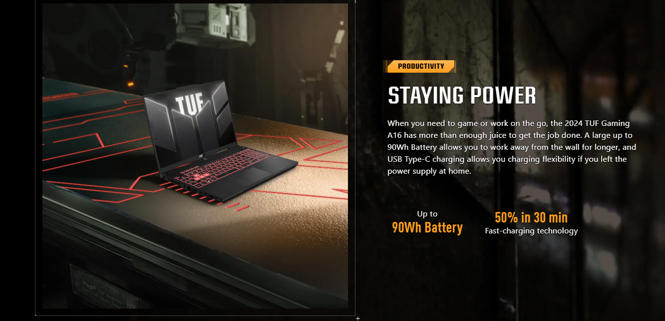 ASUS TUF A16 R5 7535HS 16 512 4050 + Incredible Gaming Backpack ...