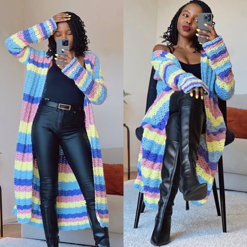 Easy Crochet Chevron Cardigan Written Pattern PDF