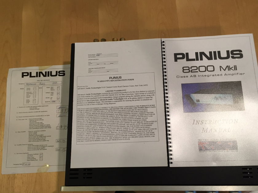 Plinius 8200 mkII Class AB Integrated Ampl... For Sale | Audiogon