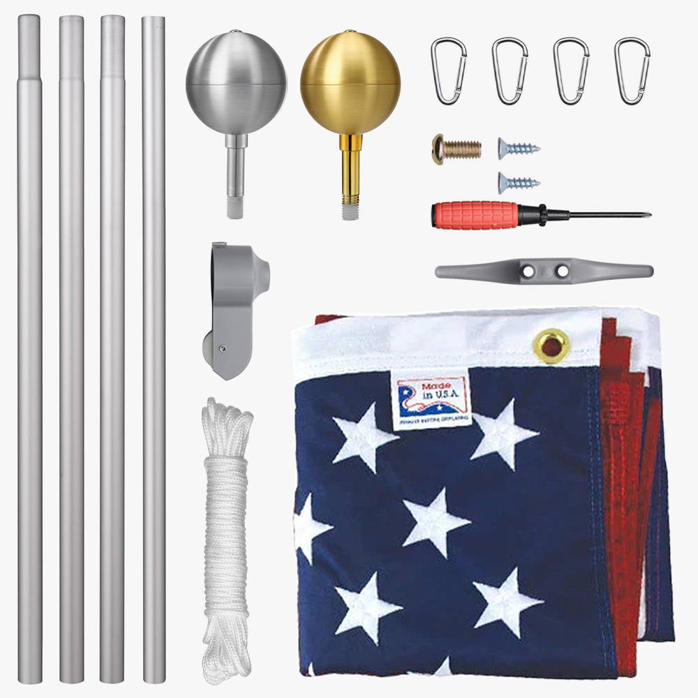 Silver Sectional Flagpole – Victory Flagpoles