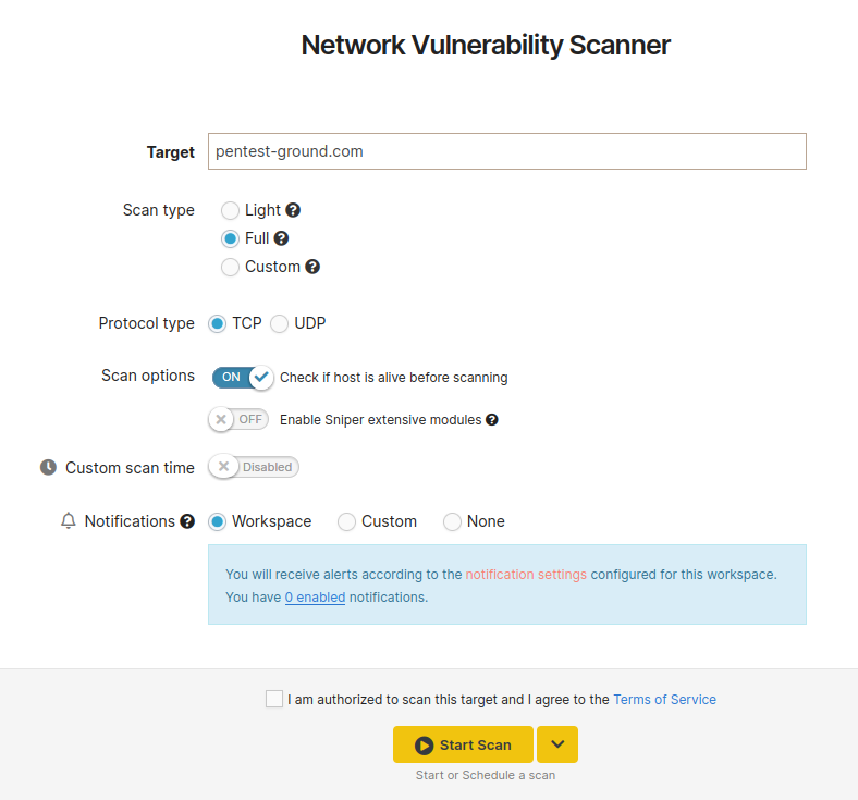 How to configure the Network Vulnerability Scanner
