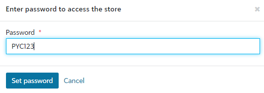 Setting and Using a Storefront Password