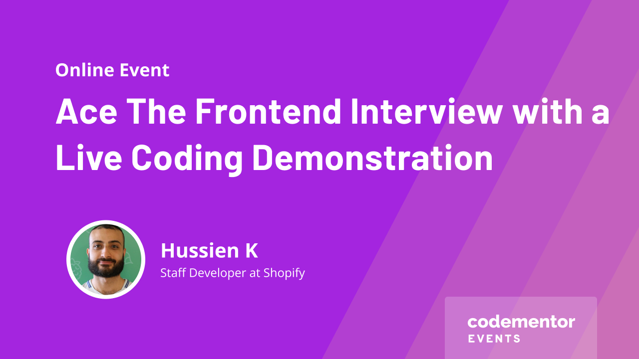 Ace The Frontend Interview with a Live Coding Demonstration ... Ace The Frontend Interview with a Live Coding Demonstration ...