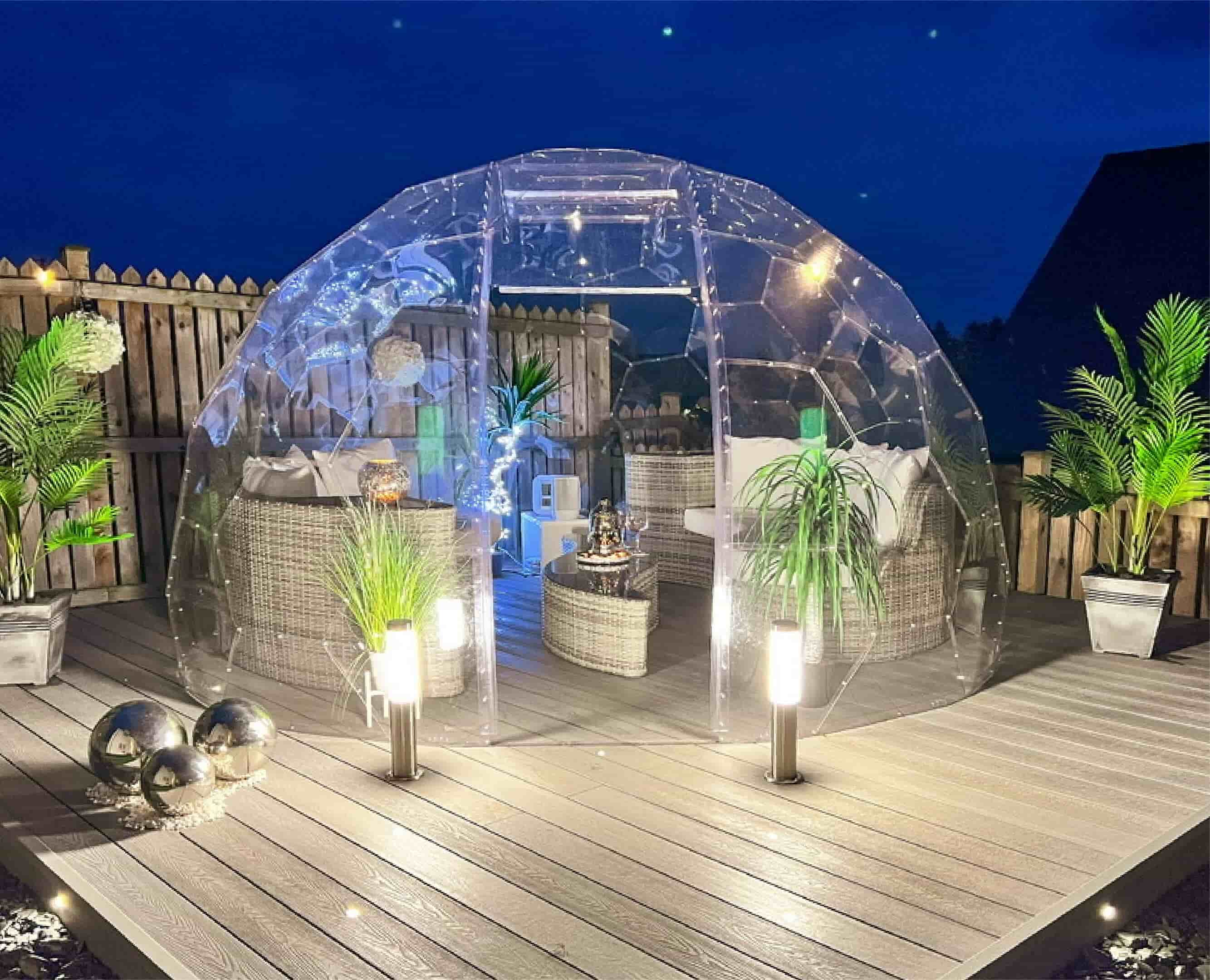 GeoDomeX Clear DIY Self Build Outdoor Geodesic Dome Room Garden Igloo ...