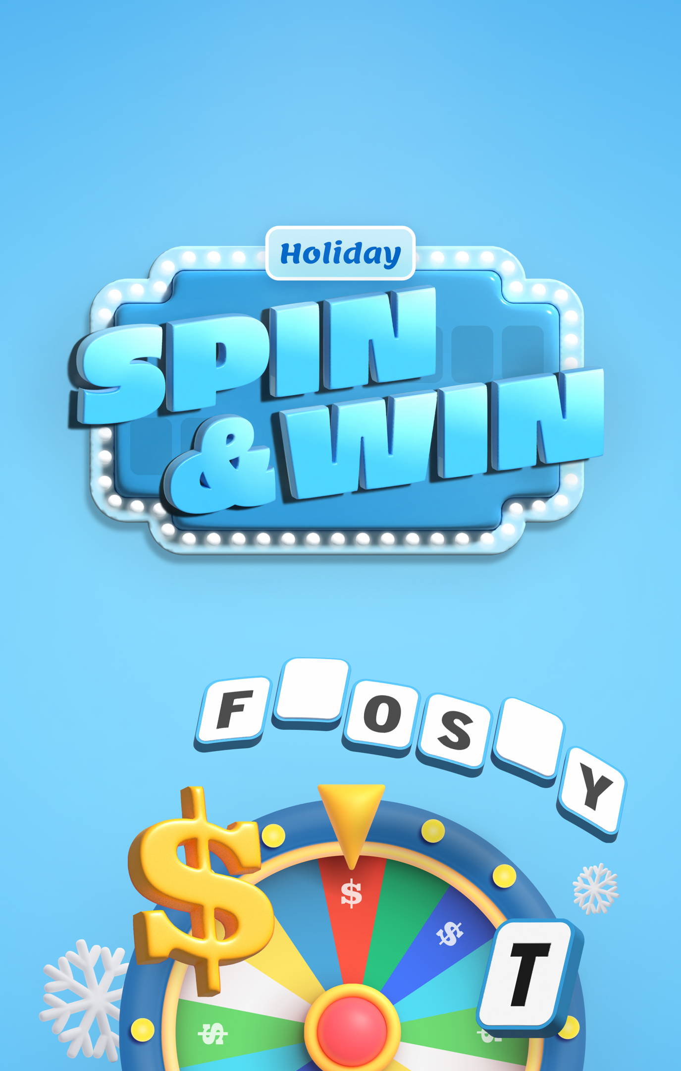 Holiday Spin and Win | Virtual Word Guessing Game Show | Confetti 🎉