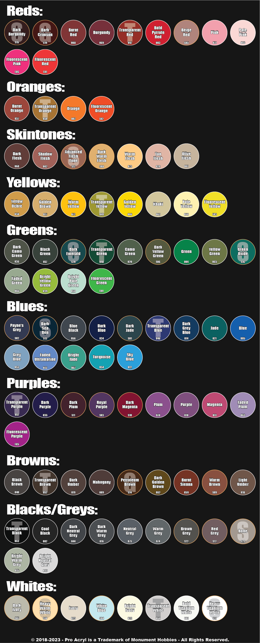 Our Paint Colors | Monument Hobbies| Monument Hobbies