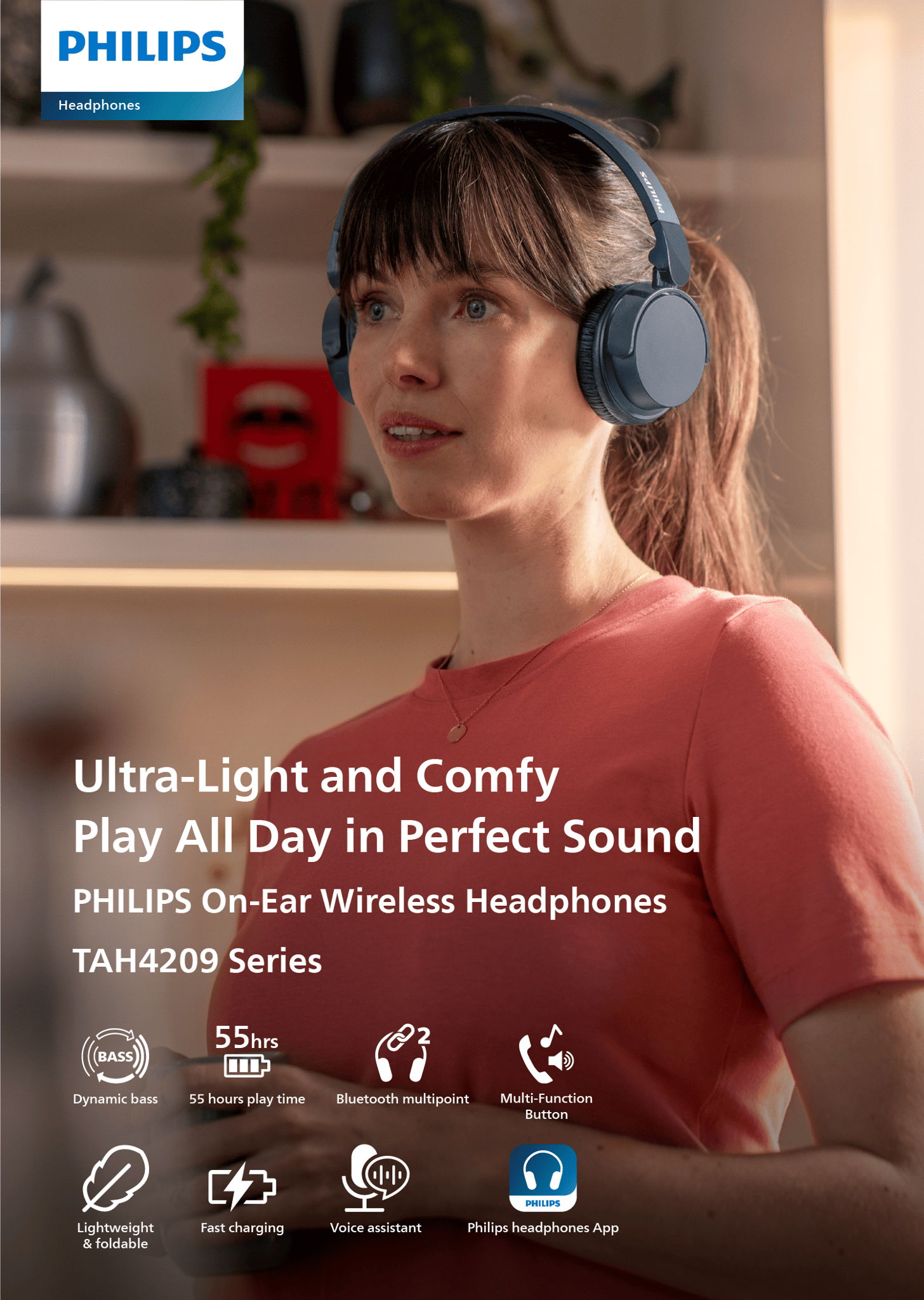 Philips TAH4209 On Ear Headphone Black Incredible