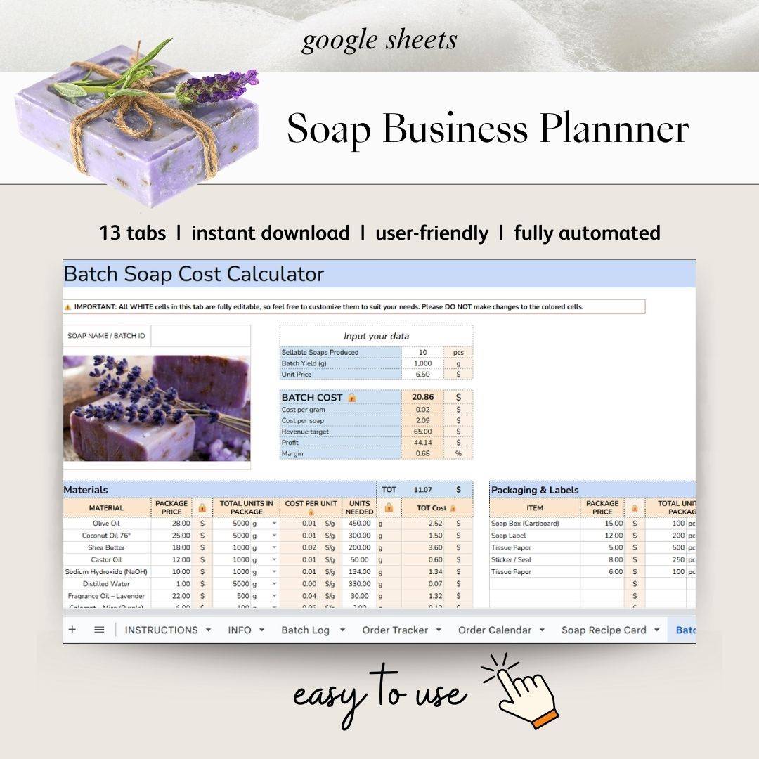 Soap Business Planner – Site Vee
