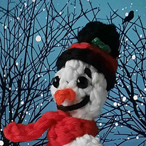 Easy Snowman Worry Worm Crochet Pattern