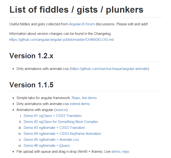 List of fiddles / gists / plunkers Review - Slant