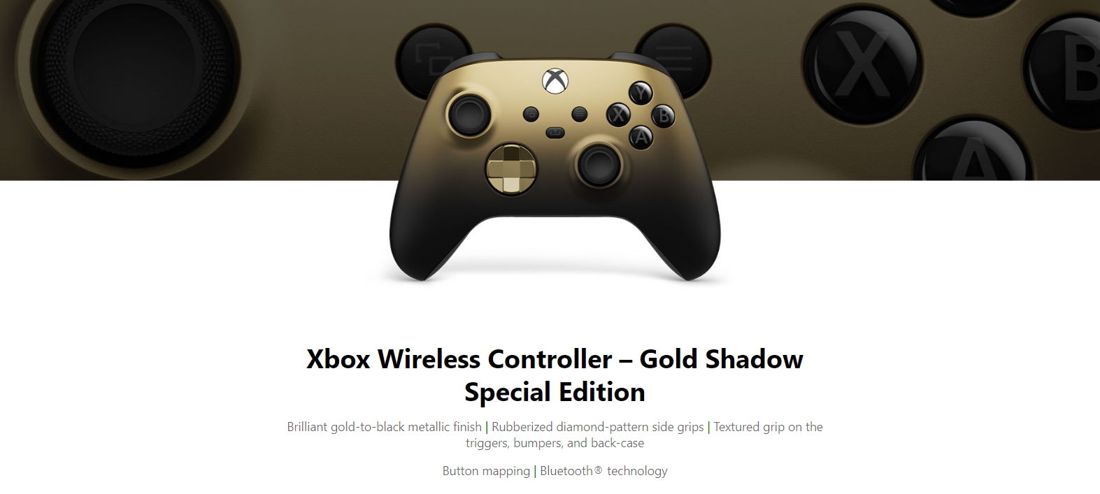 Xbox Controller Gold Shadow Special Edition - Incredible Connection