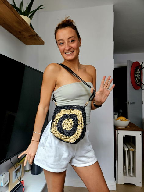 Easy Straw satchel bag - crochet pattern