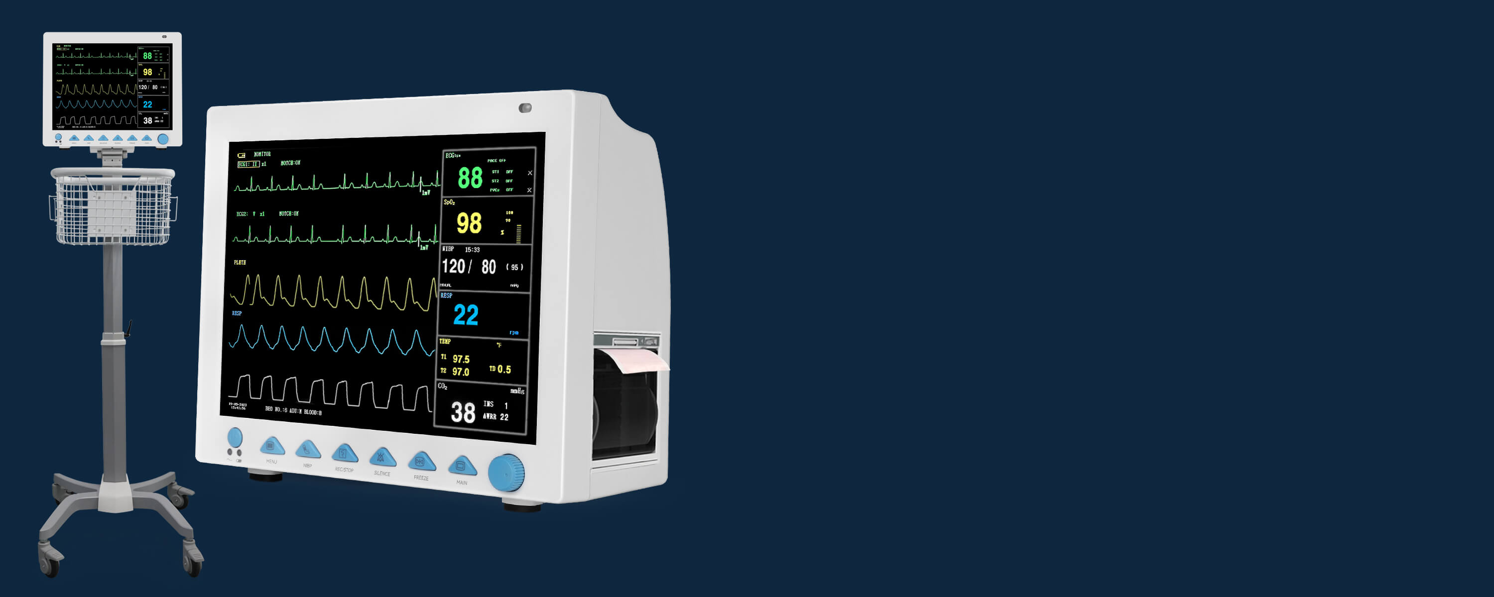 12-Inch Patient Monitor, FDA-Cleared, EtCO2, ECG, Oxygen Saturation ...