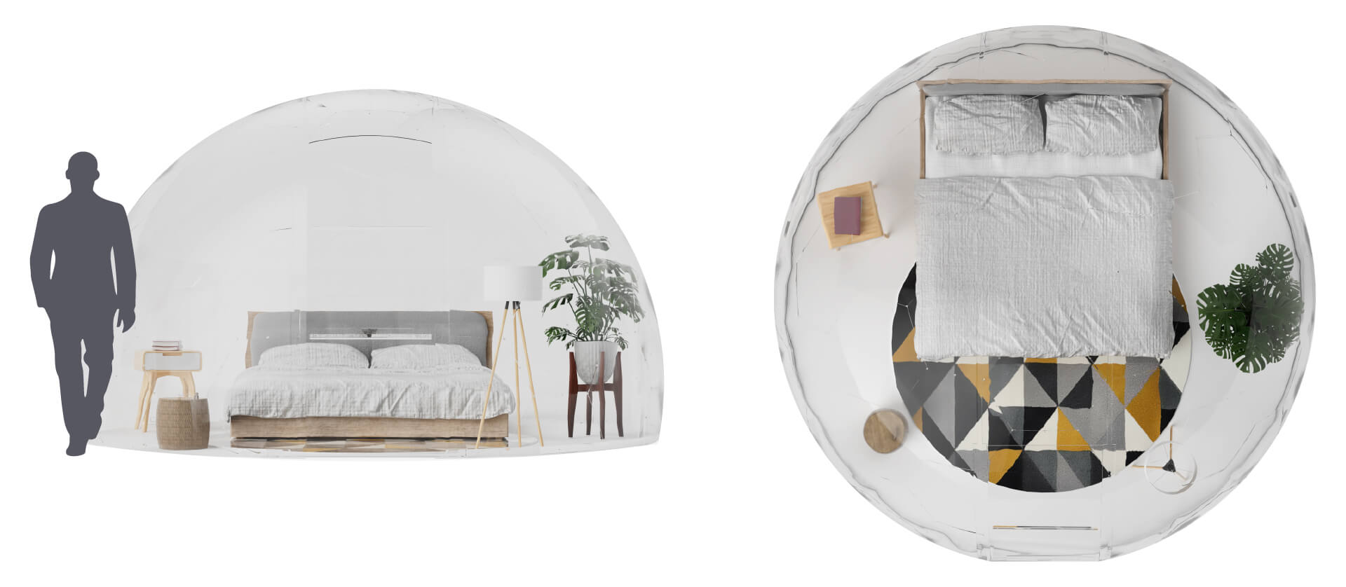 GeoDomeX Clear DIY Self Build Outdoor Geodesic Dome Room Garden Igloo ...