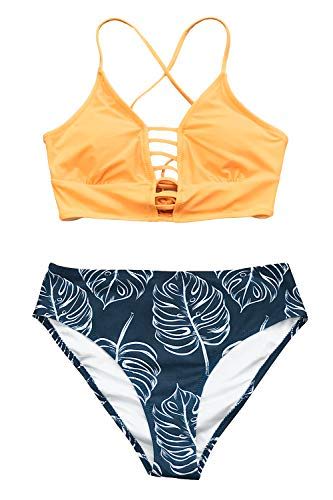 Cupshe Mid Waisted Lace Up Bikini Set Vs Andie Swim The Amalfi One Piece Slant
