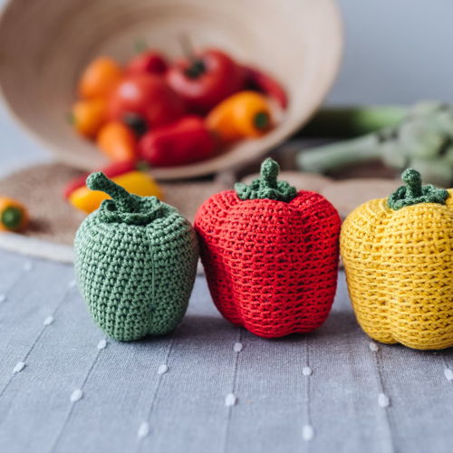 Easy BELL PEPPER Crochet Pattern - Amigurumi Food Play Kitchen Food ...