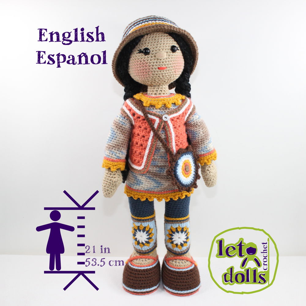 Cara Large Crochet Doll Pattern, Amigurumi, 21"/53cm Tall
