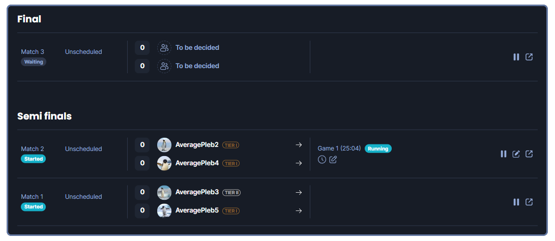 Run and Administer your tournament