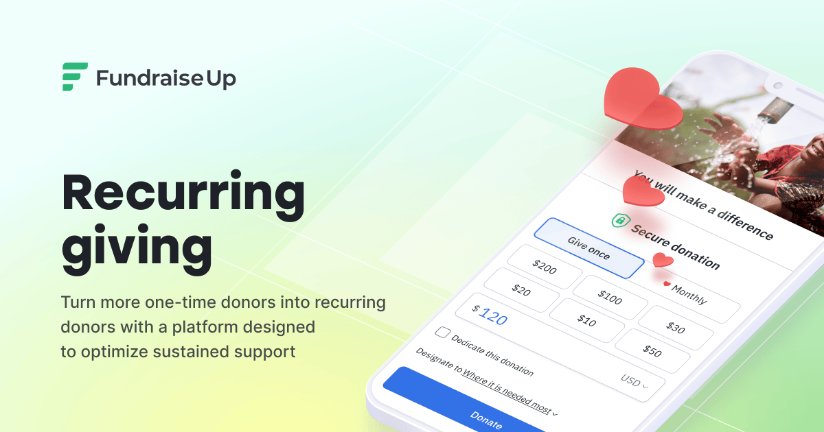 Recurring donations and monthly giving made easy | Fundraise Up