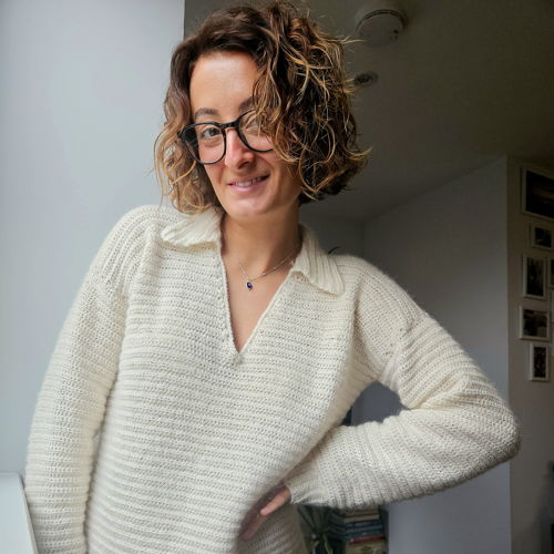 Collared V neck sweater - crochet pattern